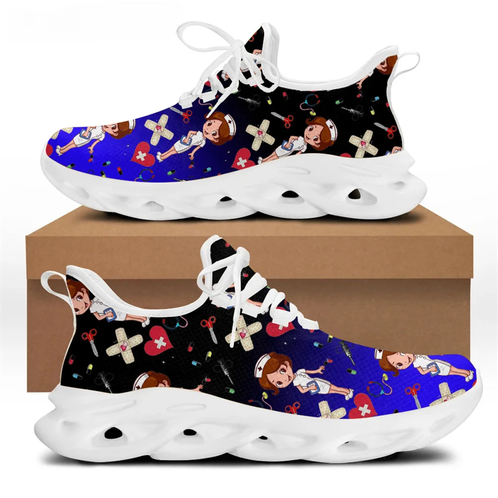 Women Sneakers Gradient Nursing Shoes Cute Cartoon Nurse Doctor Medical ...