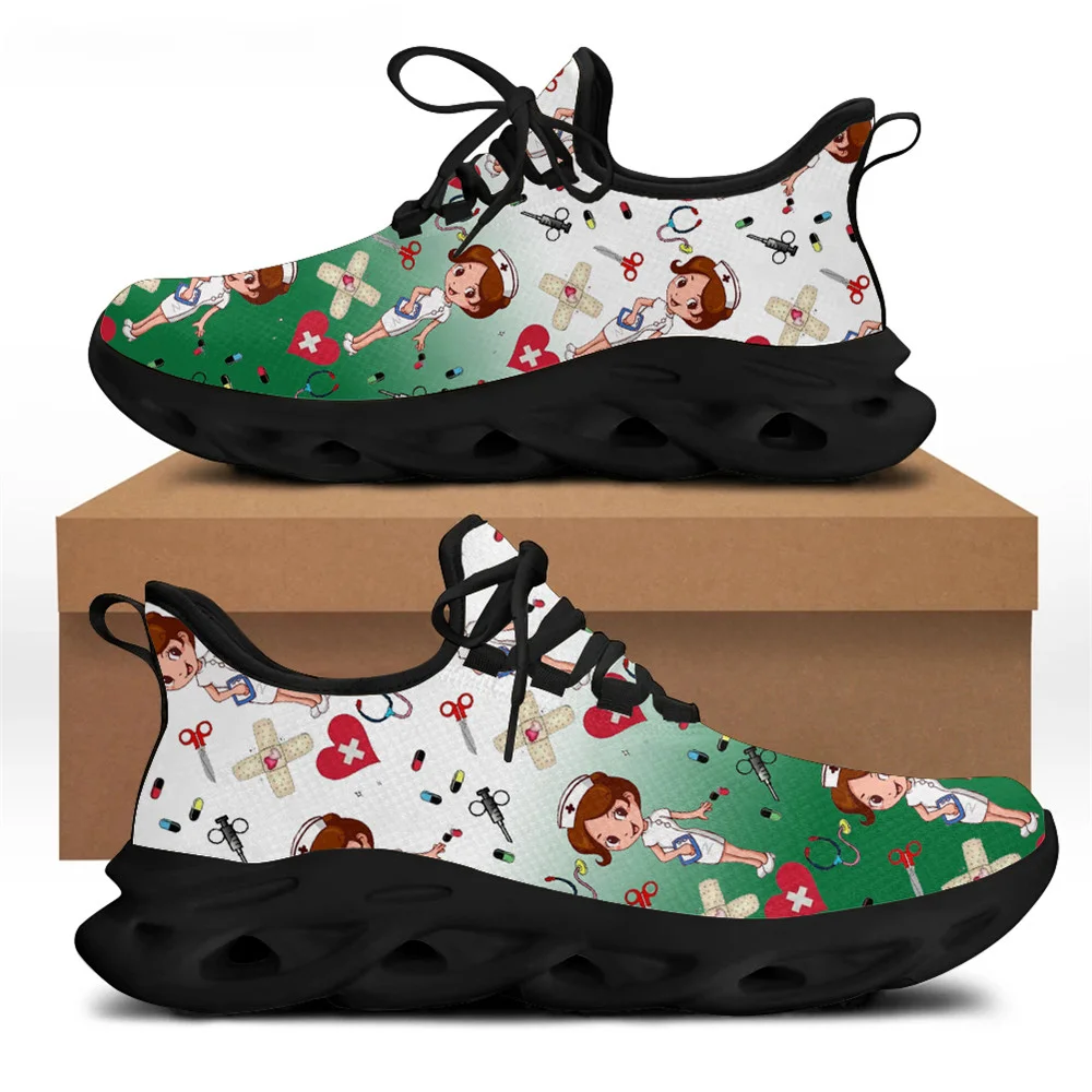 Women Sneakers Gradient Nursing Shoes Cute Cartoon Nurse Doctor Medical ...