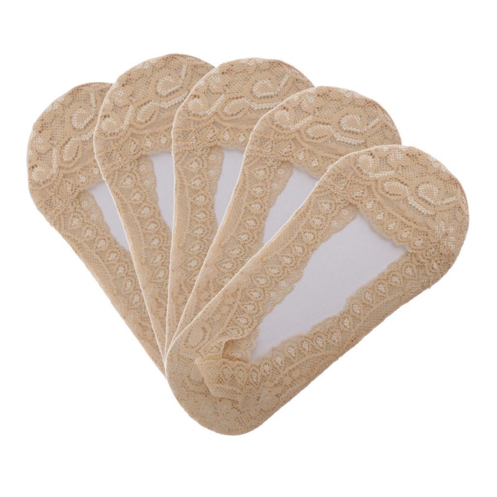 Women Socks Non-Slip Invisible Footlets 5 Pairs Skin Color - Walmart.com