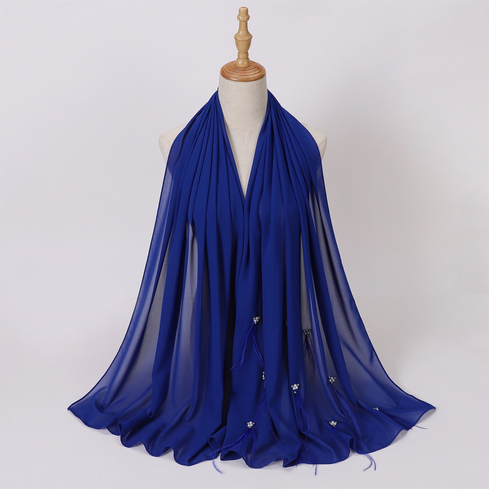 Women Soft Chiffon Rhinestone Long Scarf Shawl Fashion Hijab Head Wrap ...