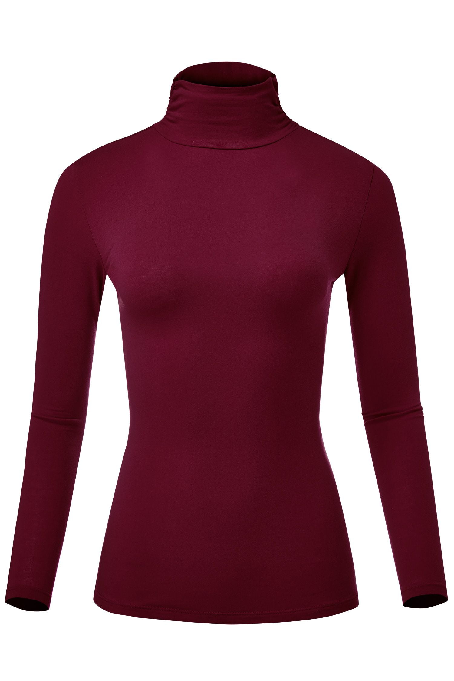 Women's Soft, Lightweight, Long Sleeve Turtleneck Top - High Neck ...