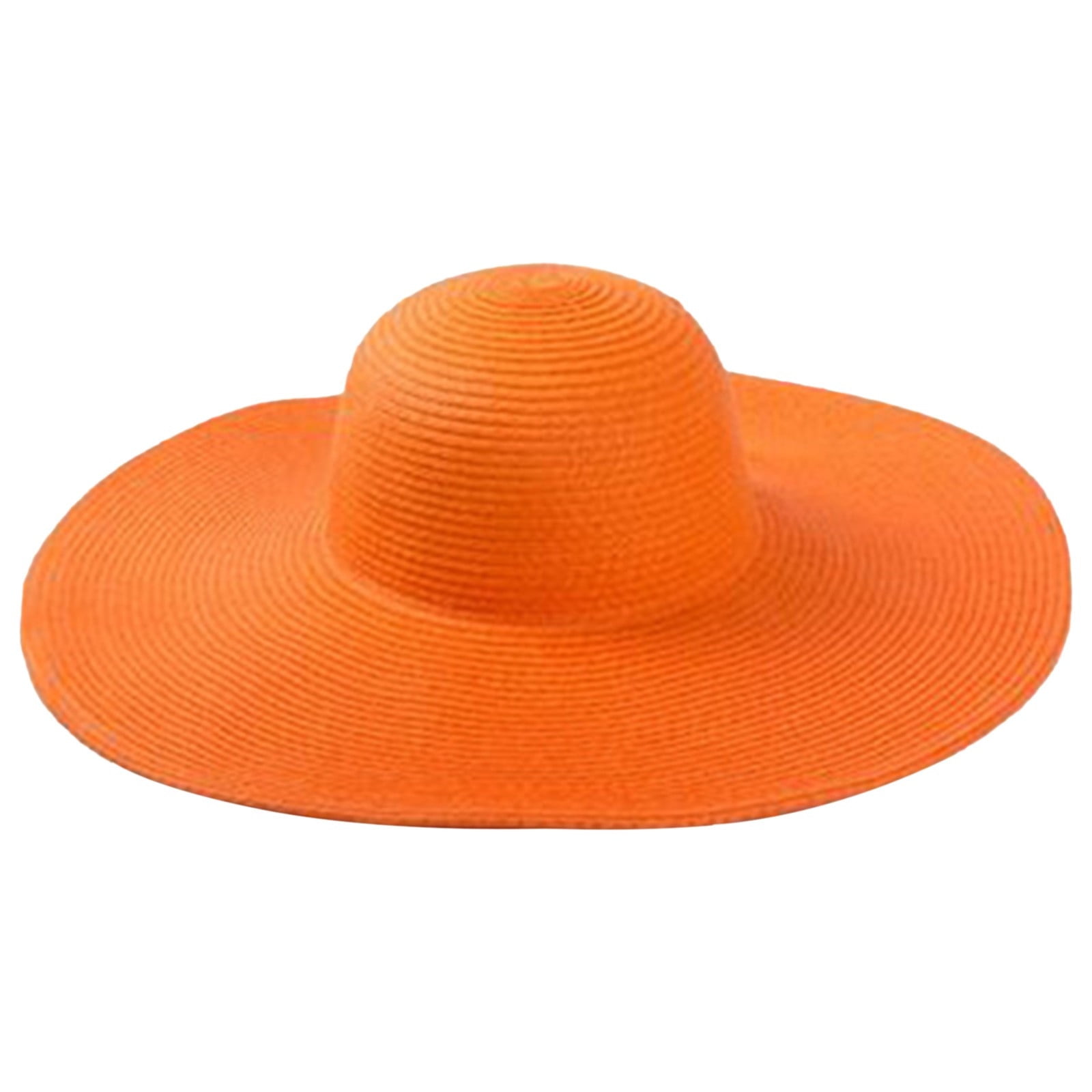 Women Solid Color Large Brimmed Straw Hat Sun Floppy Disk Wide Brimmed ...
