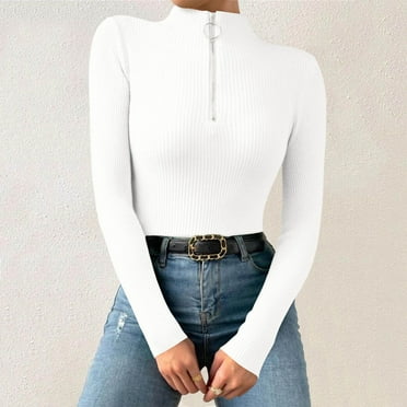 Efngkp Ladies' V-neck Solid Color Top, Long Sleeve Casual Shirt, Soft ...