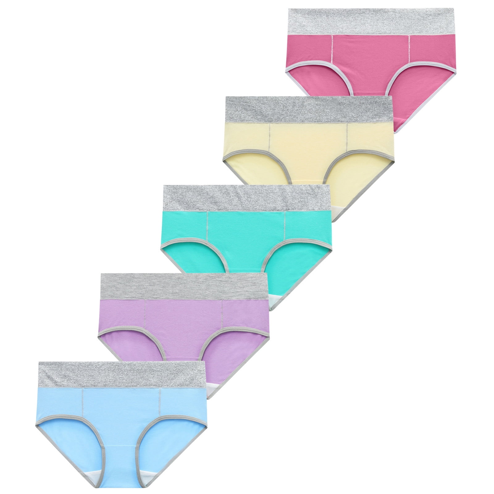 Women Solid Color Patchwork Briefs Panties Underwear Knickers Bikini