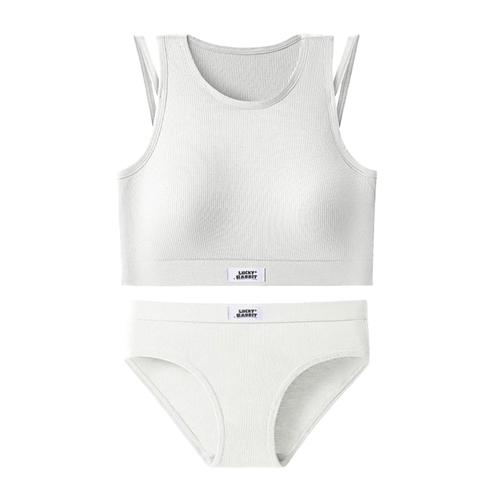 Women Sports Bra Set Padded Gathering Small Chest Strappy Bras Seamless ...