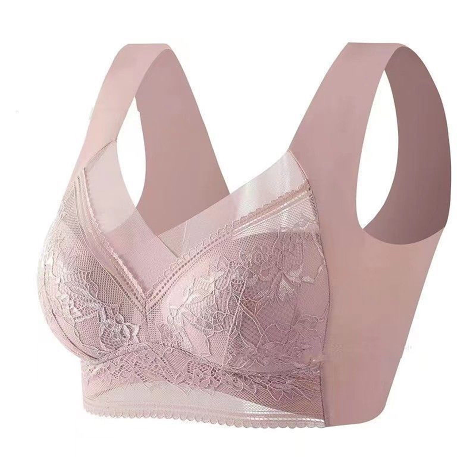 Women Sports Bra Wireless Bra Elastic Breathable Lace Soft Cup Bra ...