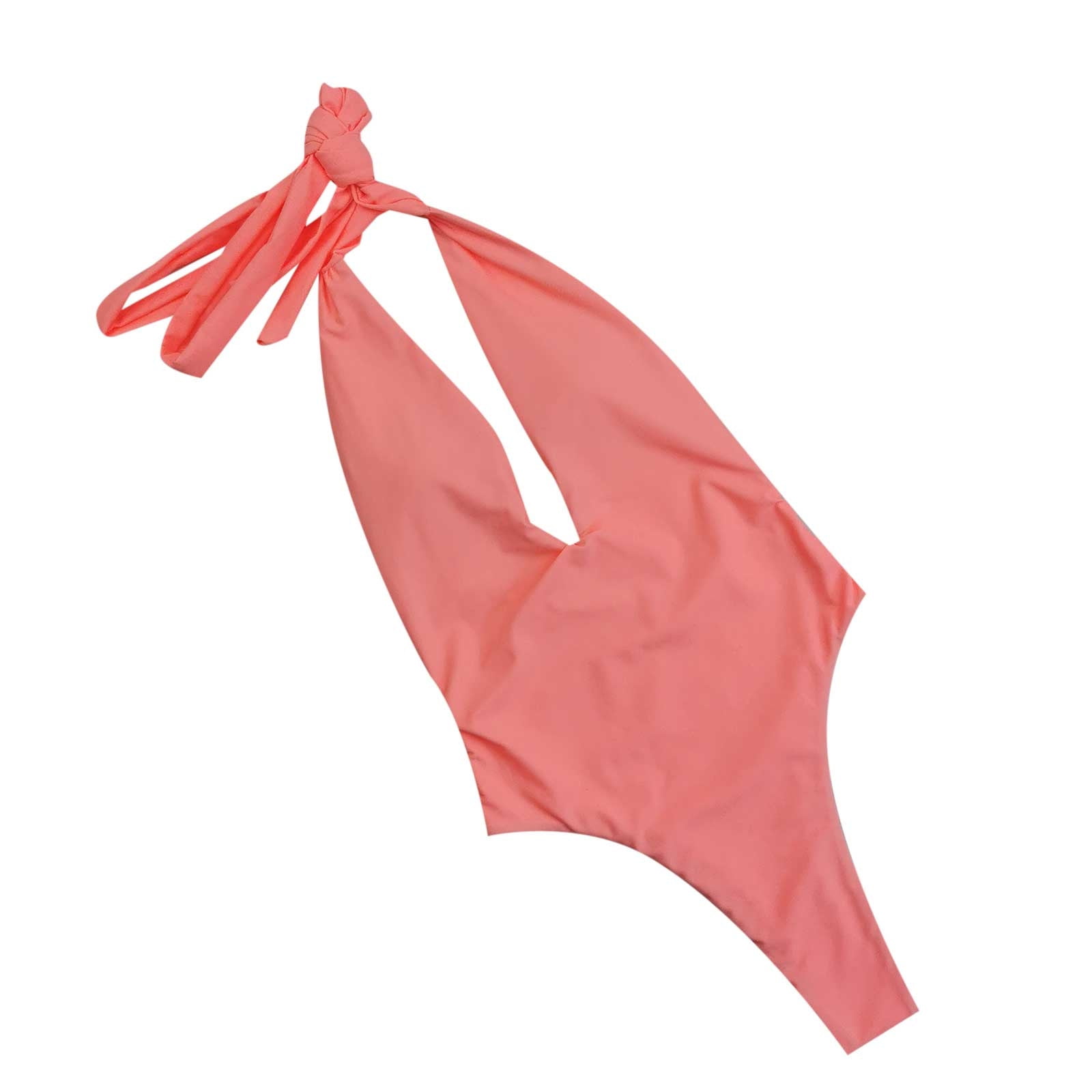 Women Sports One Piece Swimsuits High Waisted Strappy Lace Up Bathing ...