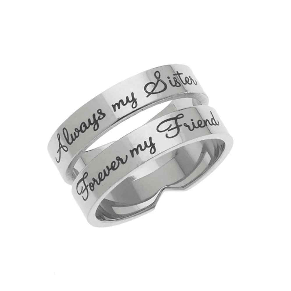 Women Stainless Steel Always Sisters Forever Friends, Soul Sister Ring ...