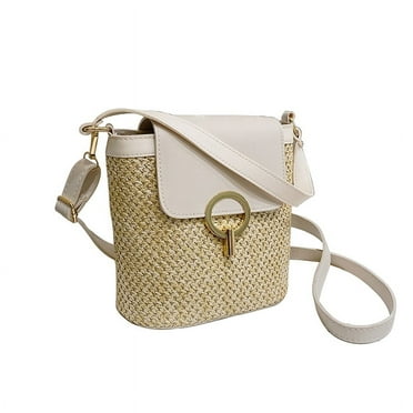 Summer Straw Bag for Women Beach Rattan Top-Handle Purse Straw ...