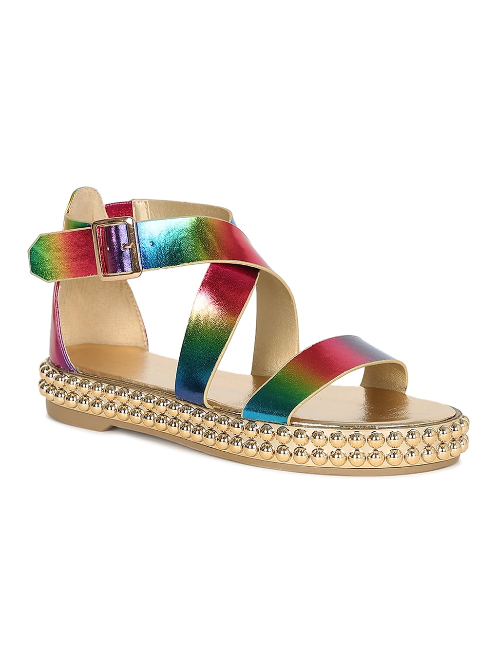 Women Studded Midsole Open Toe Flatform Sandal 18888 - Walmart.com