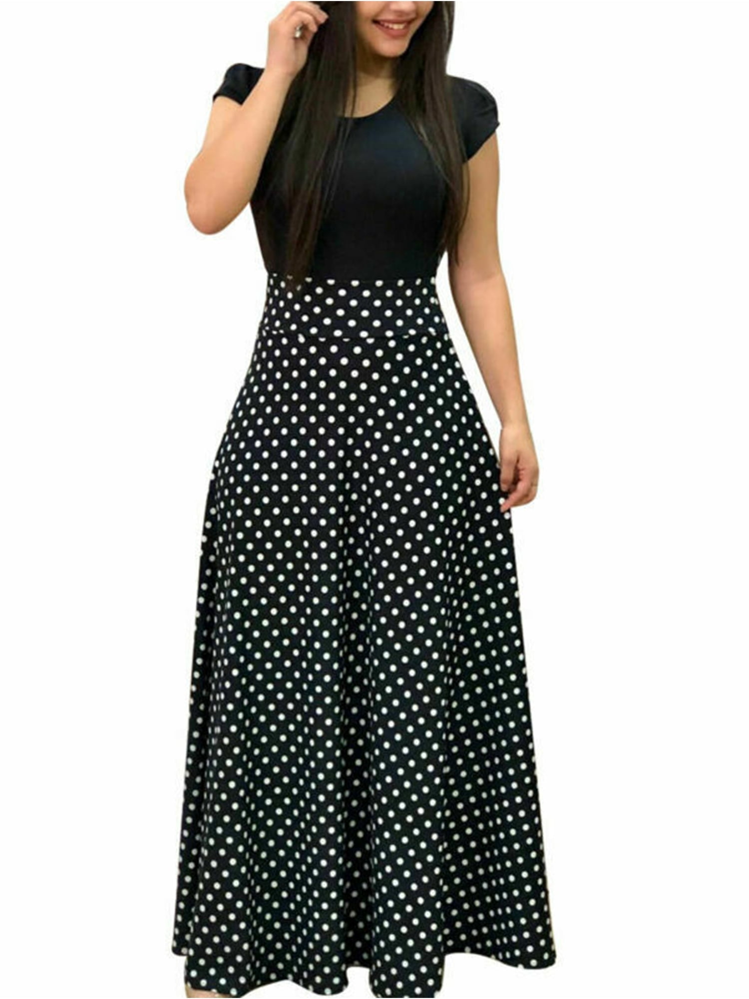 Sexy Dance Women Summer Autumn Floral Boho Maxi Dress, Short Sleeve ...
