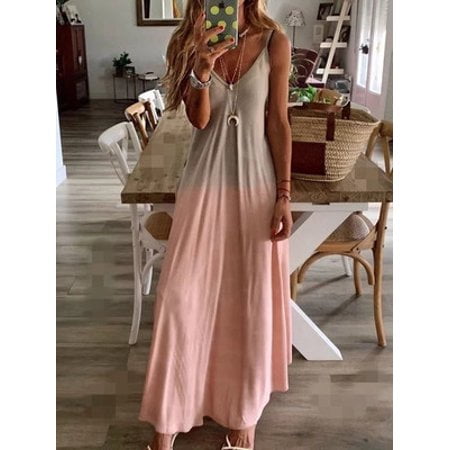 Women's Casual Summer Boho Beach Sundress, V Neck, Flowy Print ...