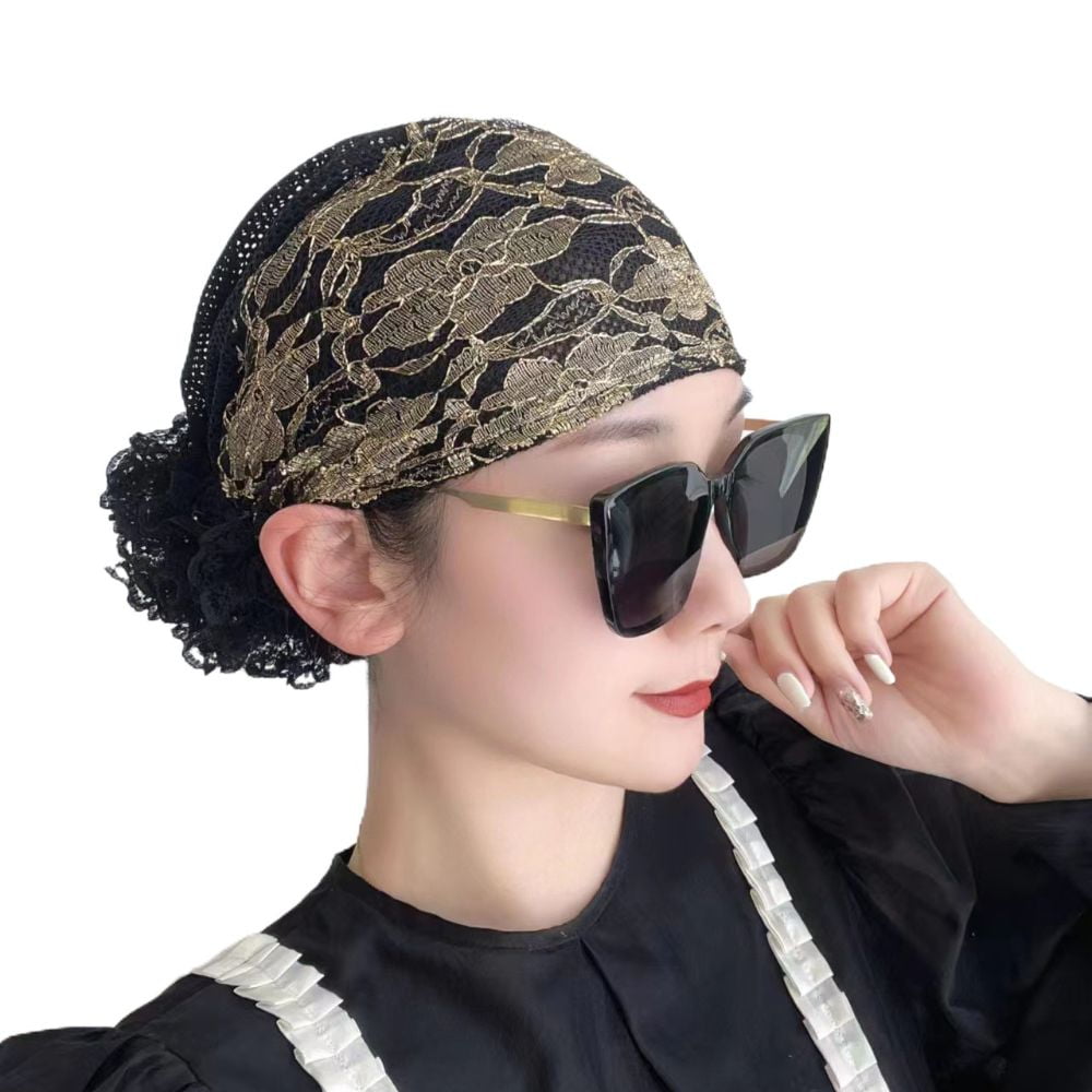 Women Summer Breathable Lace Elegant Hair Cover Cap Head Wraps ...