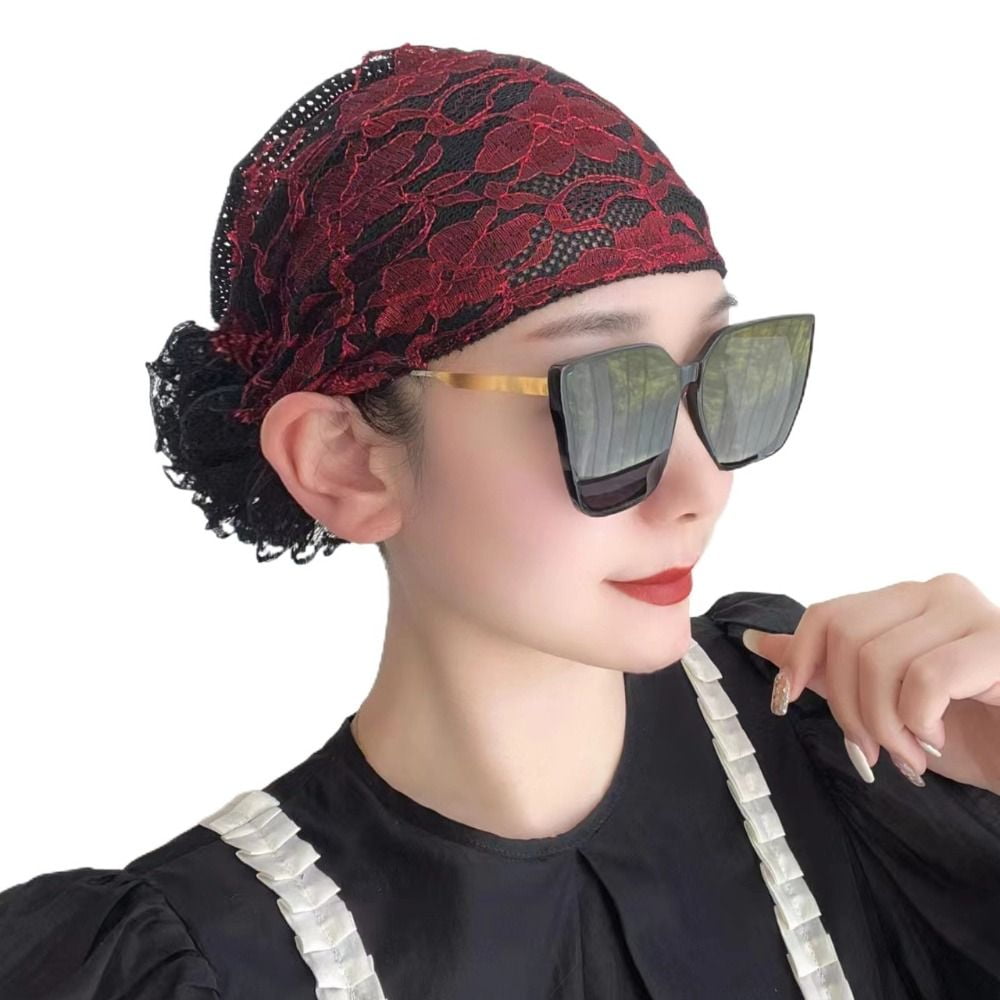 Women Summer Breathable Lace Elegant Hair Cover Cap Head Wraps ...