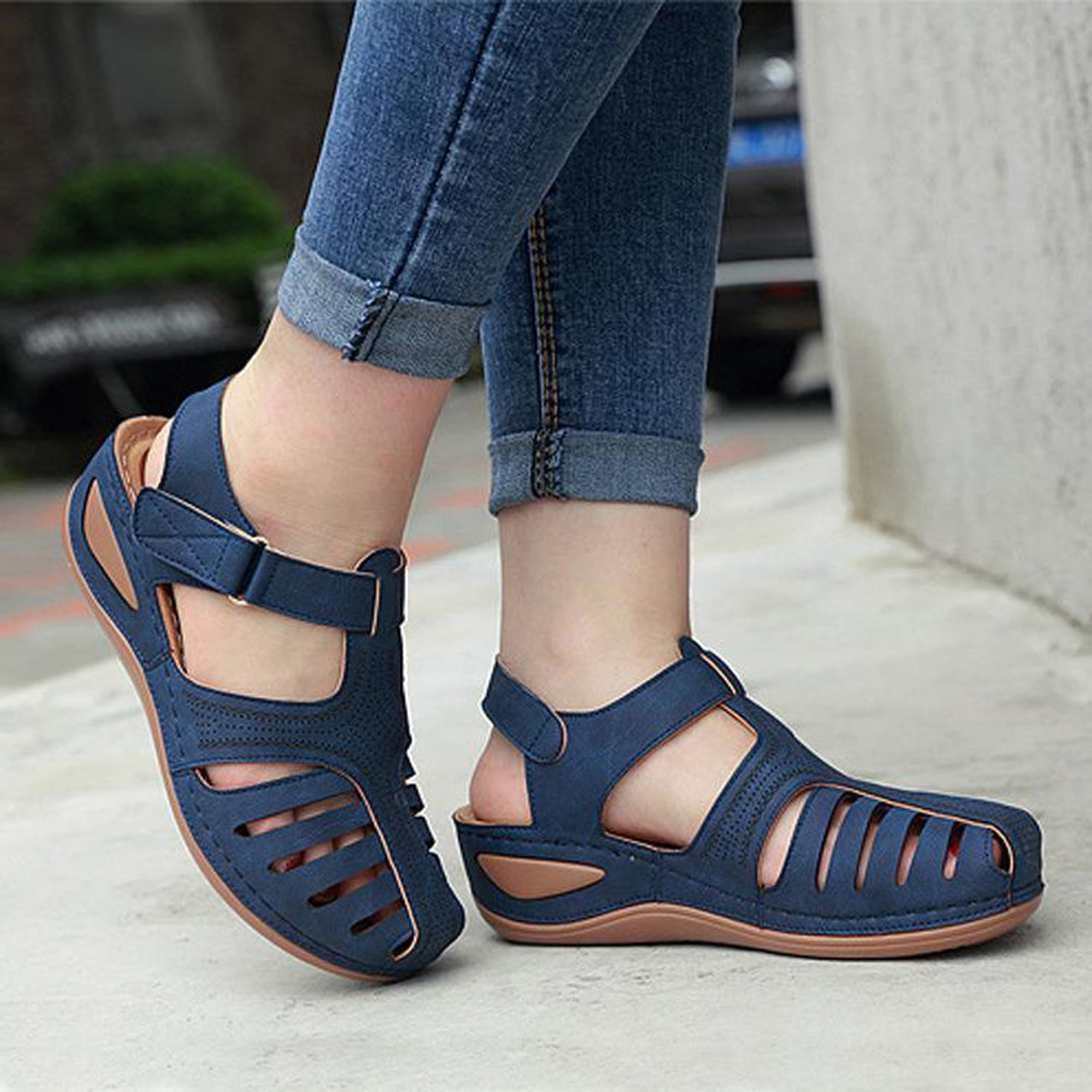Women Summer Sandals, Beach Wedge Sandals, Bohemia Ankle Strap Shoes ...