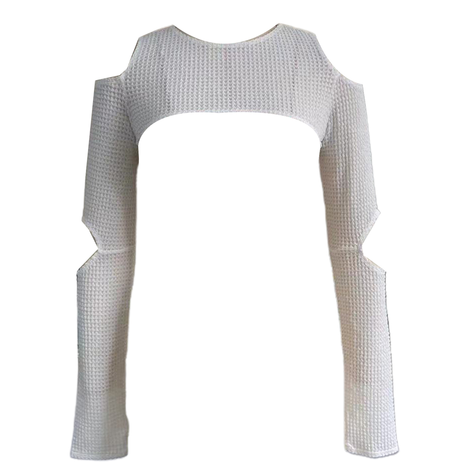 Women Summer See Thorugh Sheer Mesh Long Sleeve Shrug Sexy Cutout Elbow ...