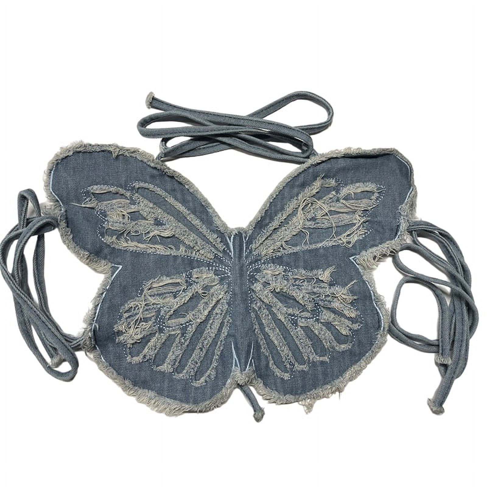 Women Summer Tank Tops, 3D Butterfly Shaped Halter Neck Sleeveless Self ...