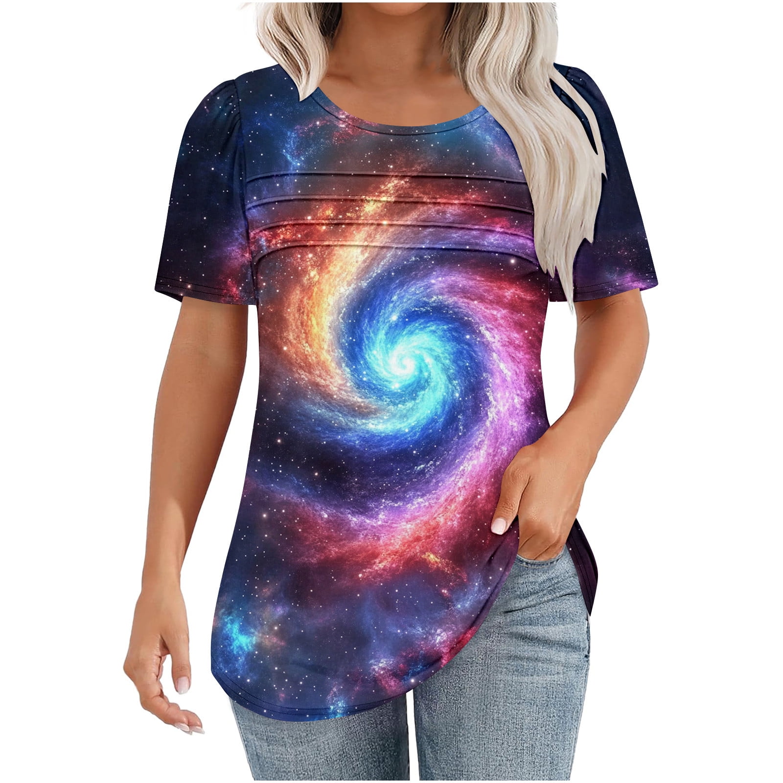 Women Summer Tops Plus Green Print Blouses for Women Grey Shirts for ...