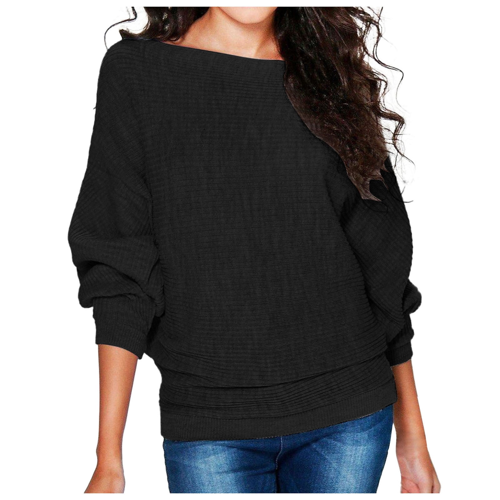 Women Summer Tops Women Lady's Long Sleeve Solid T-Shirt Batwing Sleeve ...