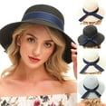 Women Sun Hat Summer Straw Hat Floppy Beach Hat Wide Brim Uv Protection
