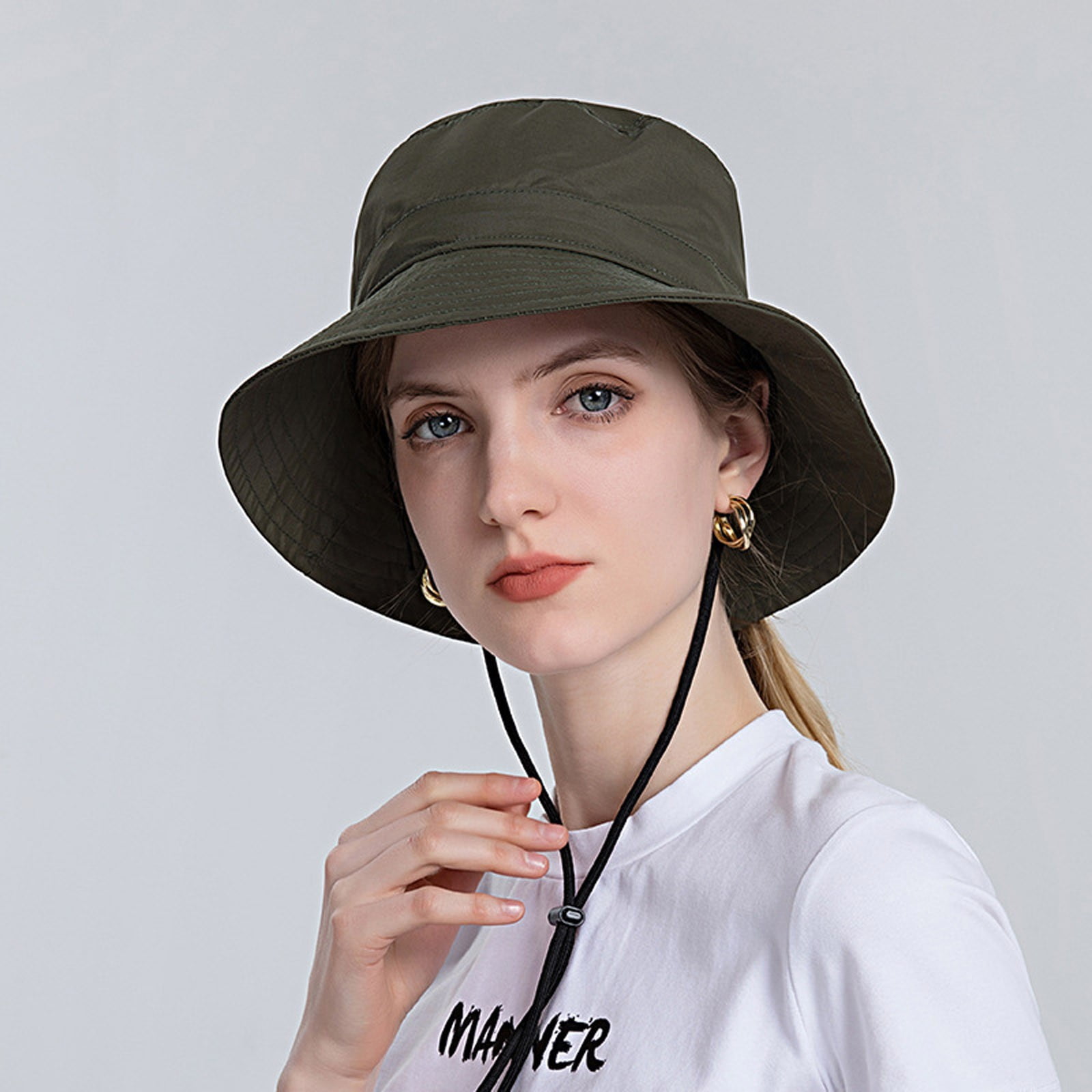 Women Sun Hat Wide Brim Protection Beach Hat Adjustable Bucket Hat ...