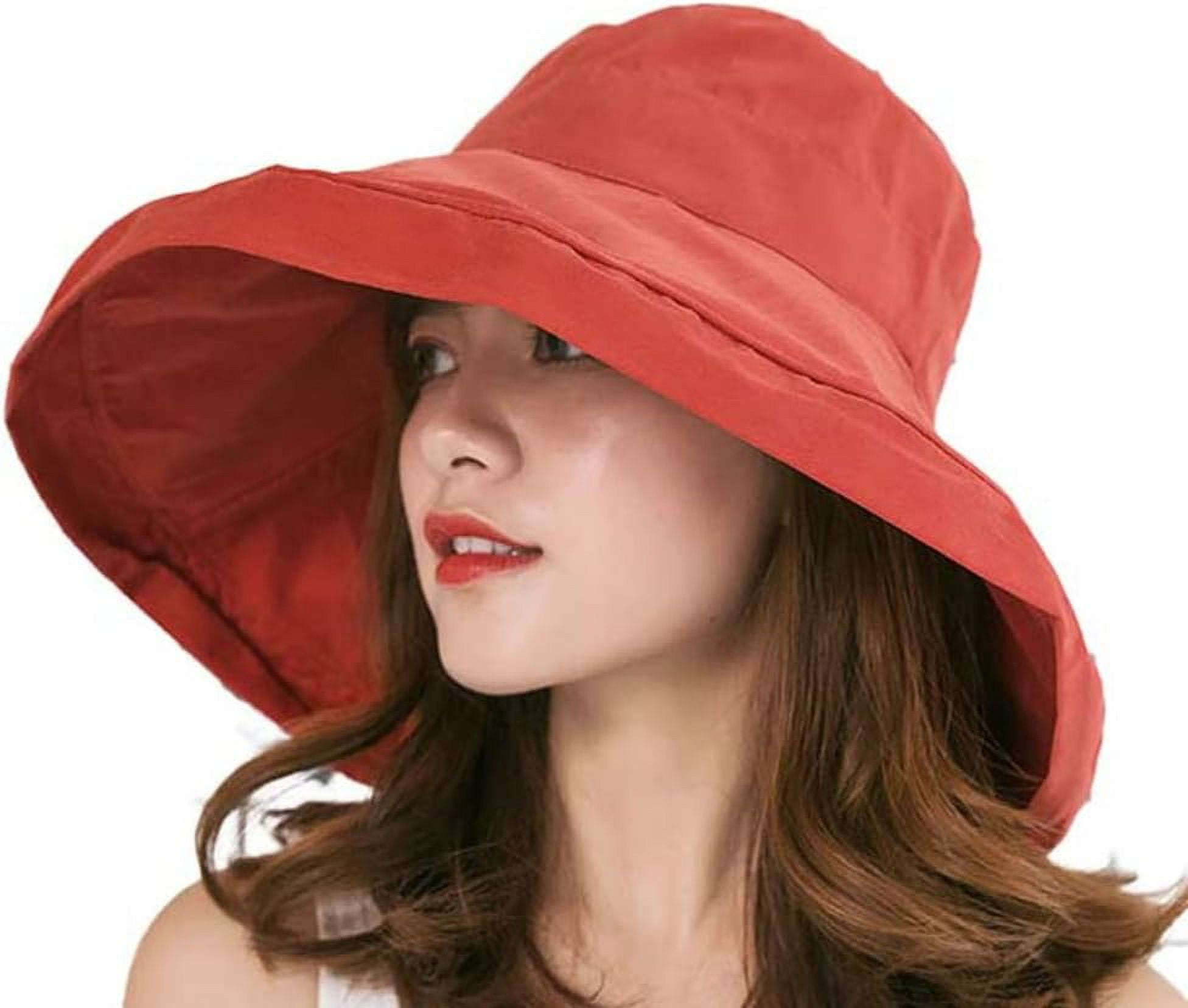 Women Sun Hat Wide Brim UV Protection Soild Bucket Hat Travel Outdoor ...