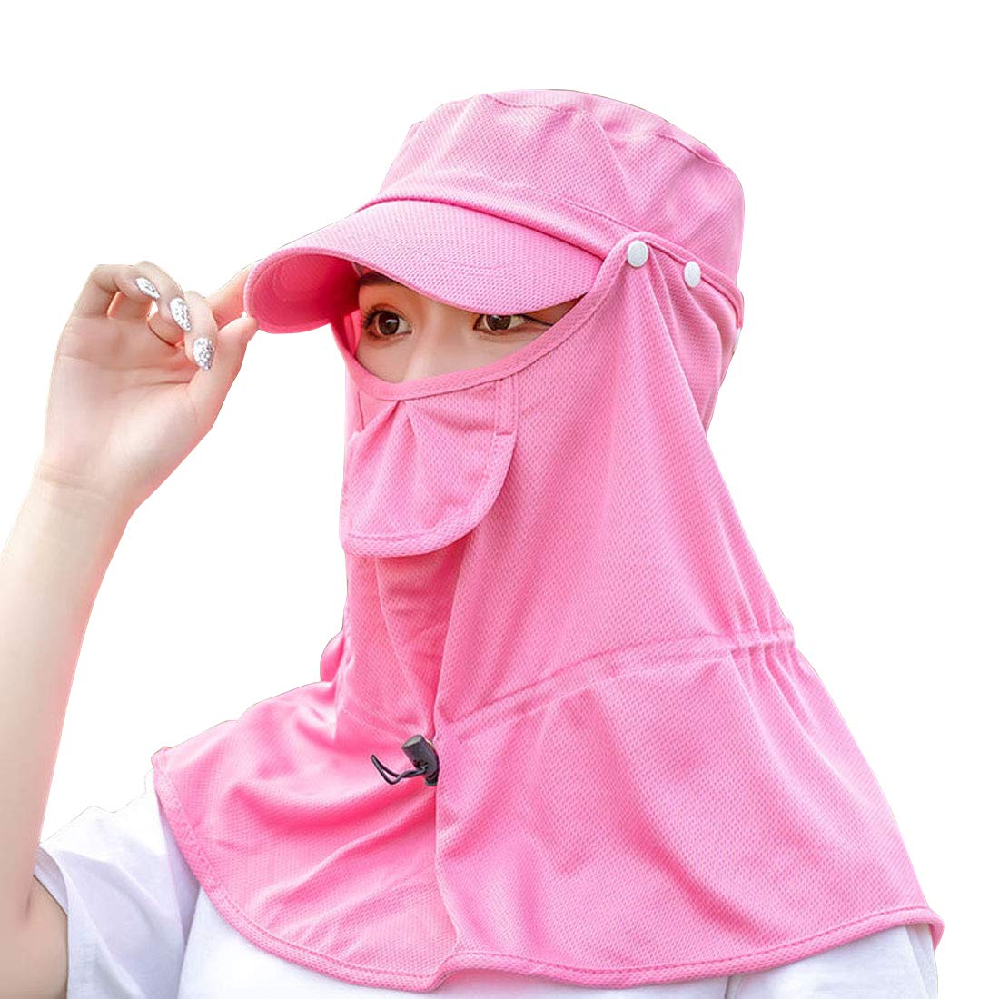 Women Sun Visor Hat, Protection Full Cover Cape Breathable Flap Hat ...