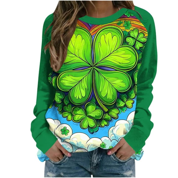 Women Sweatshirt St. Patrick Irish Elf Tops 3D Cartoon Pullover Shirts ...