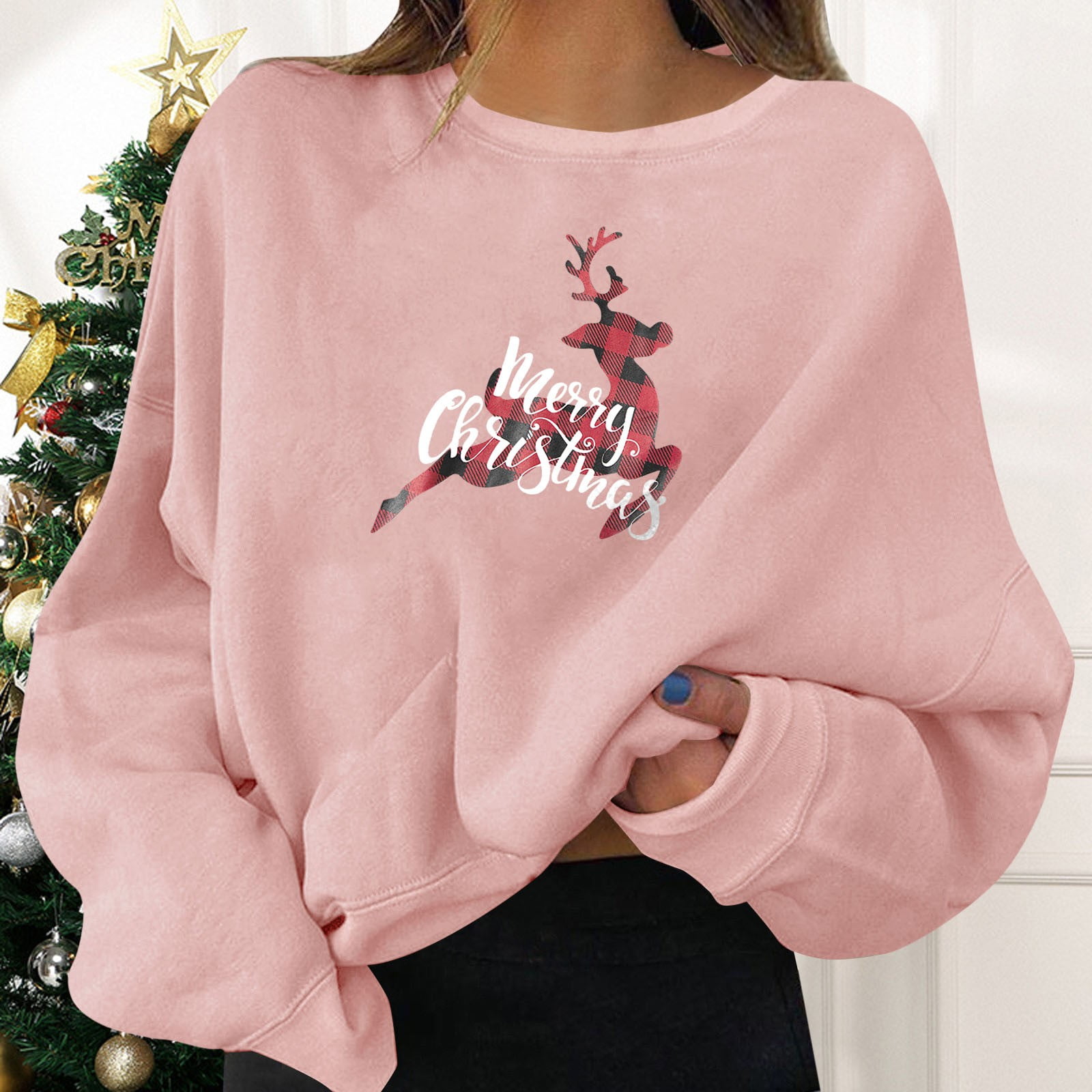 Women Sweatshirts Christmas Holiday Party Pullovers Fun Graphiprint ...