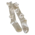 Women Sweet Girl Wool Warm Ribbed Knitted Over the Calf Socks Korean ...