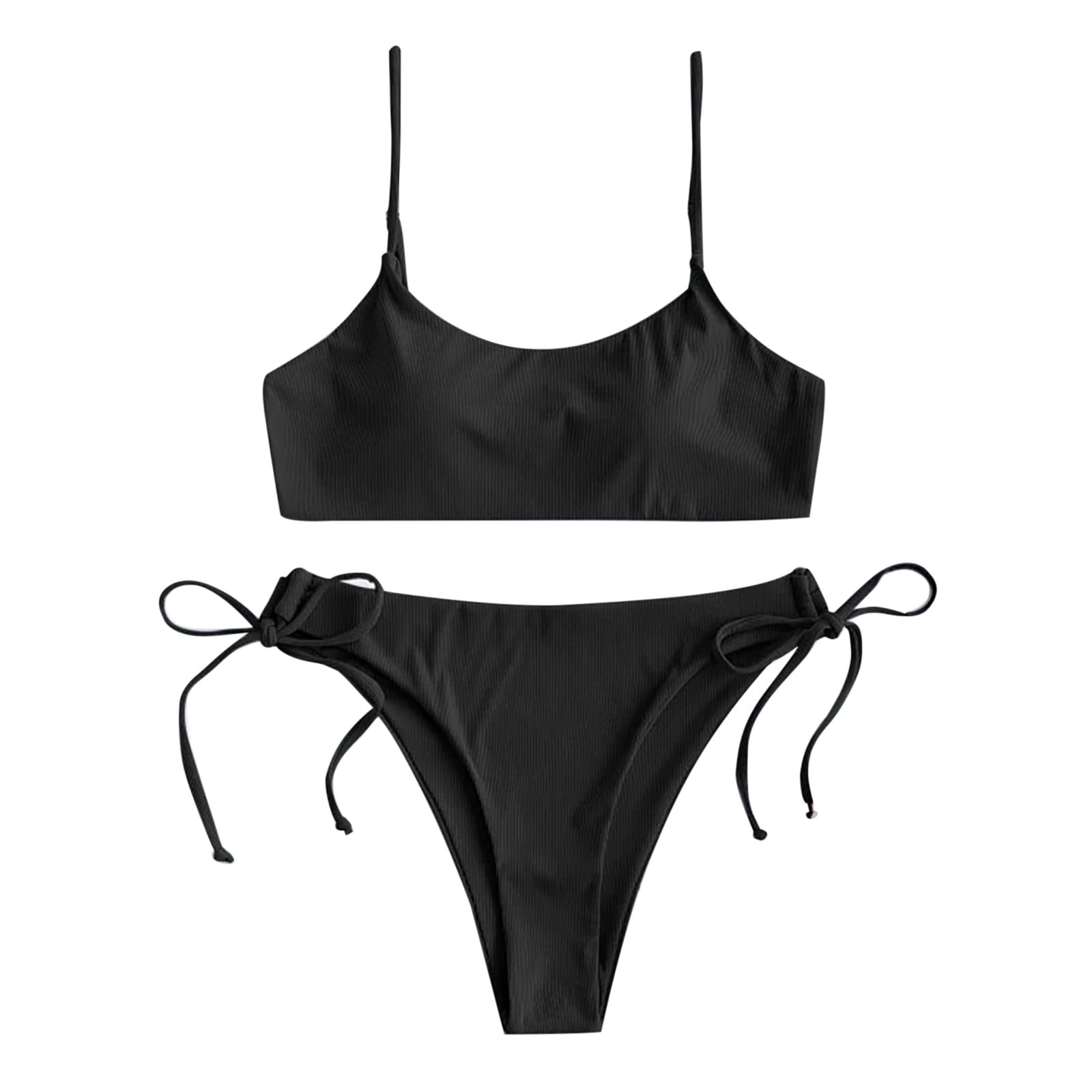 Women Swimsuit Low Waist Bikinis 2024 Sexy Suspender Deep V Neck Push