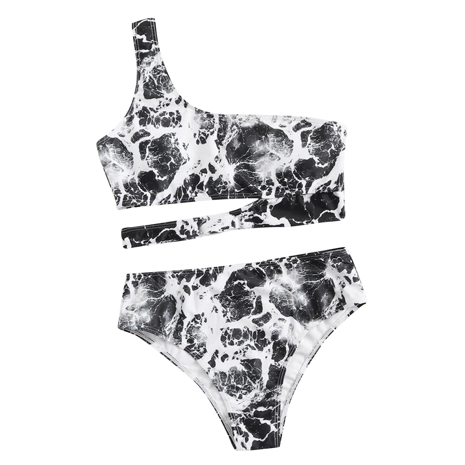 Women Swimwear Sexy High Contrast Gradient Split Bikini Set Monokini