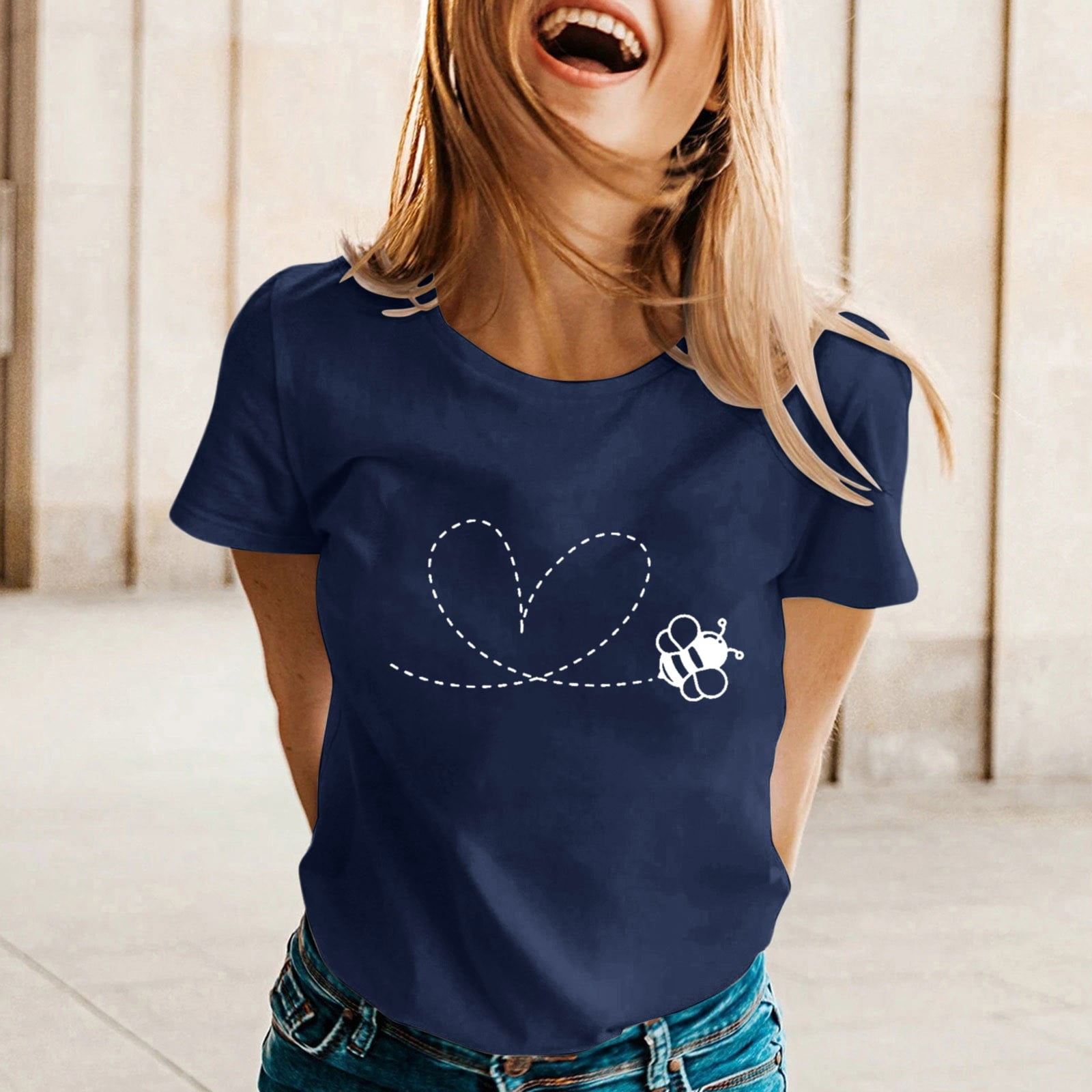 Women T-Shirt National Honey Bee Day Clothes For Womens Spring Summer ...