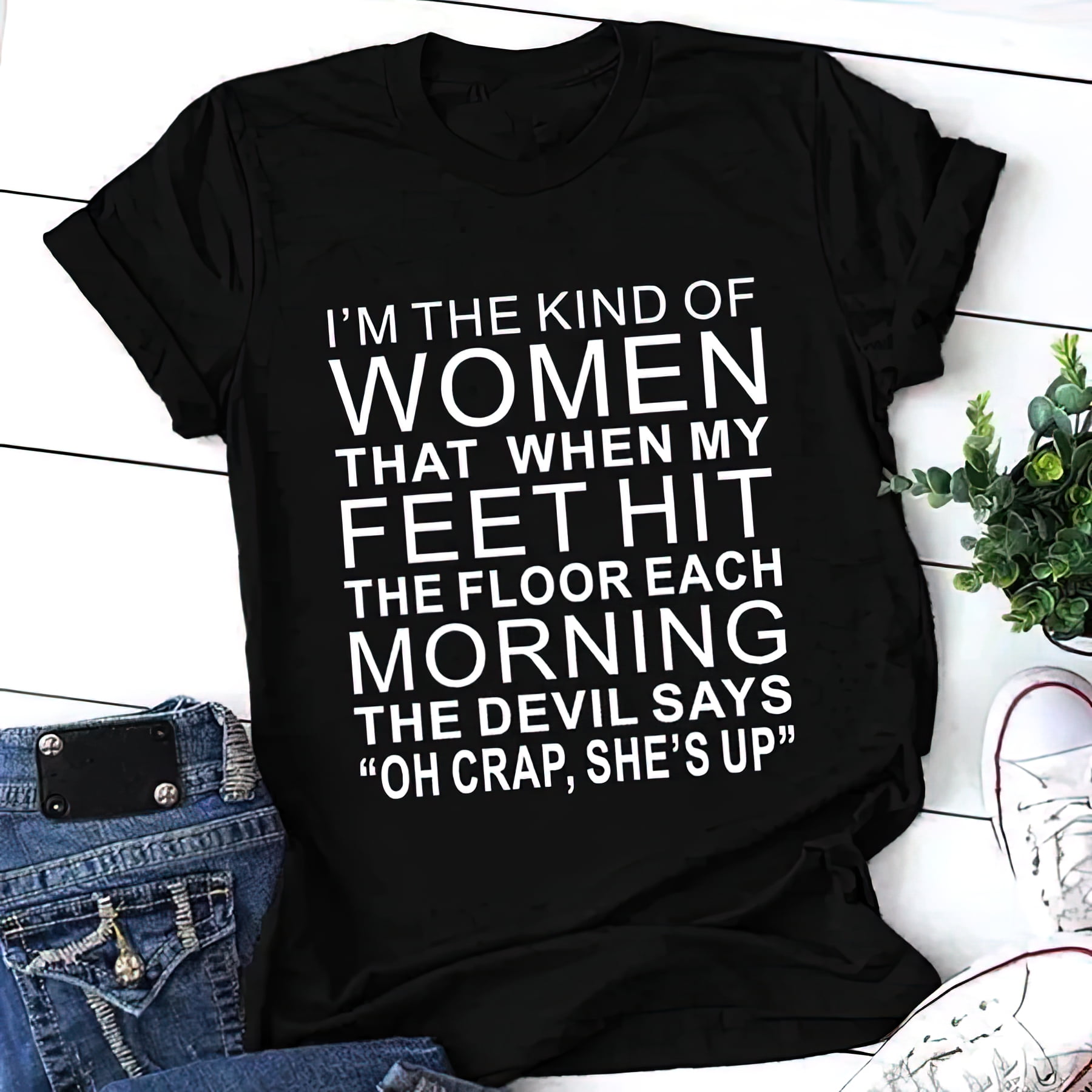 Women T-shirt with "devil" Saying, Graphic Tee Women, Cute "She's up ...