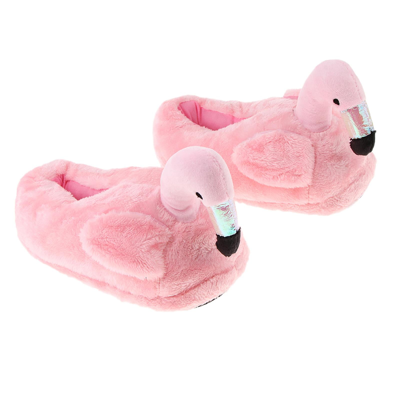 Women Teens Flamingo Soft Indoor Winter Slippers Gift - Pink, Full ...