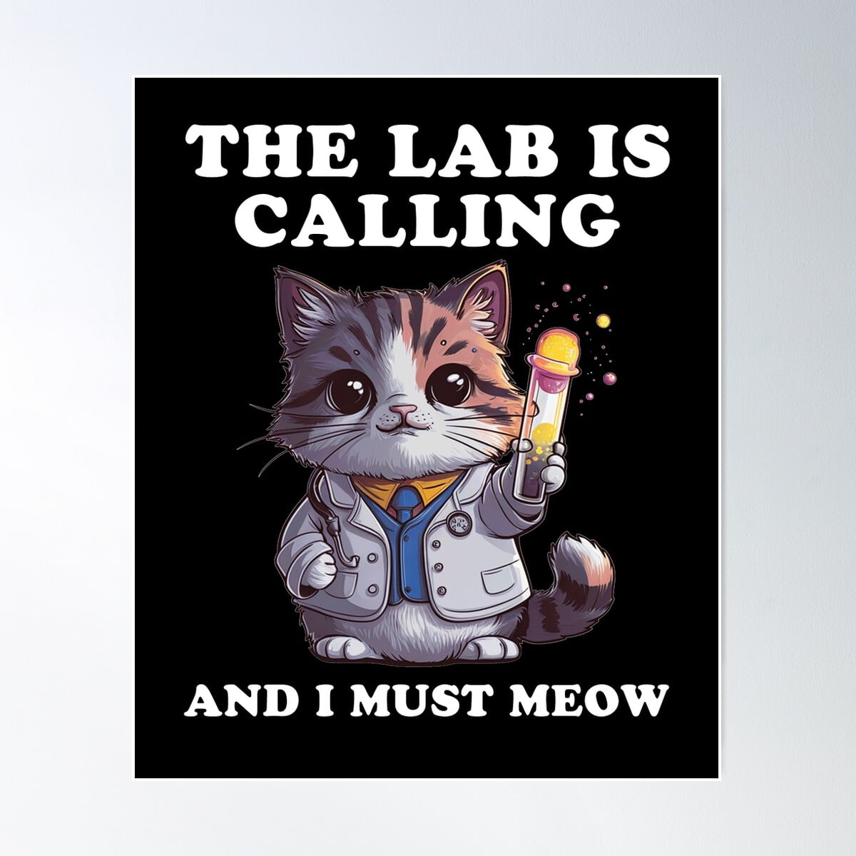 Women The Lab Is Calling Labatory Chemistry Cat Science Poster Wall Art ...