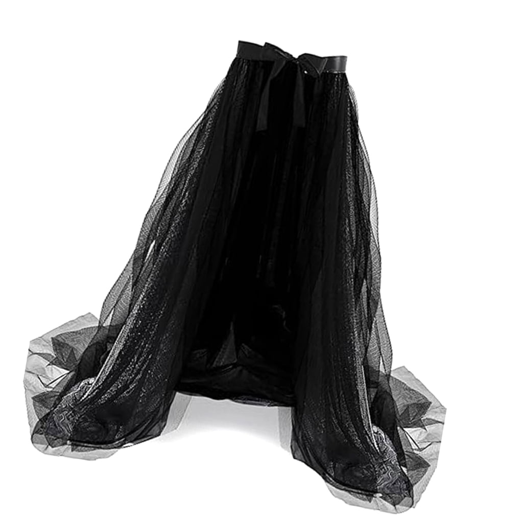 Women Tie Waist Flowing Maxi Tulle Skirt See Through Mesh Tutus ...