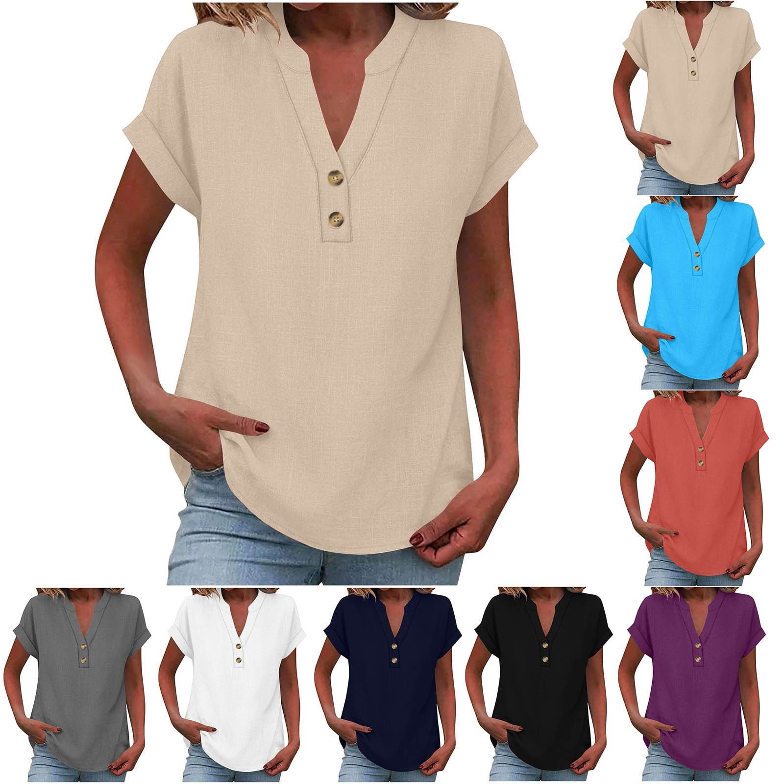 Women Top Casual Loose Fit Workout Tops 2026 Women's Fashionable Summer ...