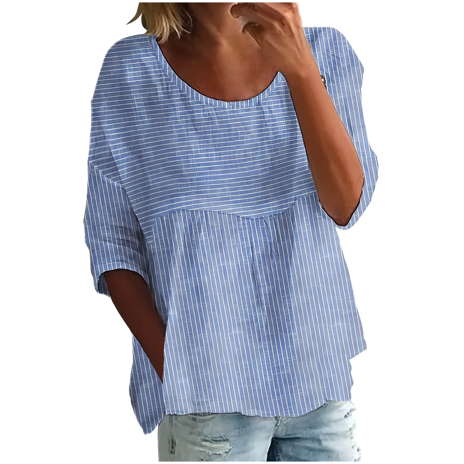 Women Tops under $5! Cagogo Peasant Tops for Women 3/4 Sleeve Y2K ...