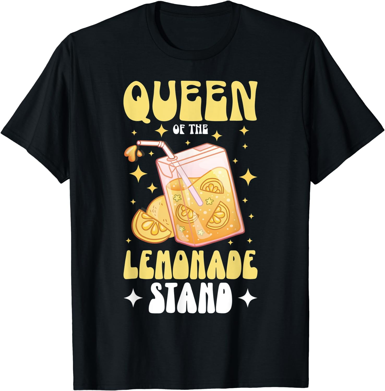 Women Tops Funny Queen Of The Lemonade Stand T-Shirt Gift Crew Neck ...