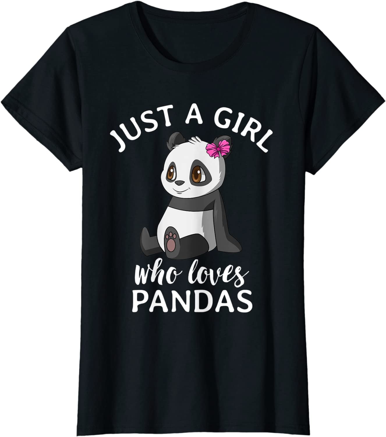 Women Tops Just A Girl Who Loves Pandas Cute Panda Short Sleeve T-Shirt ...