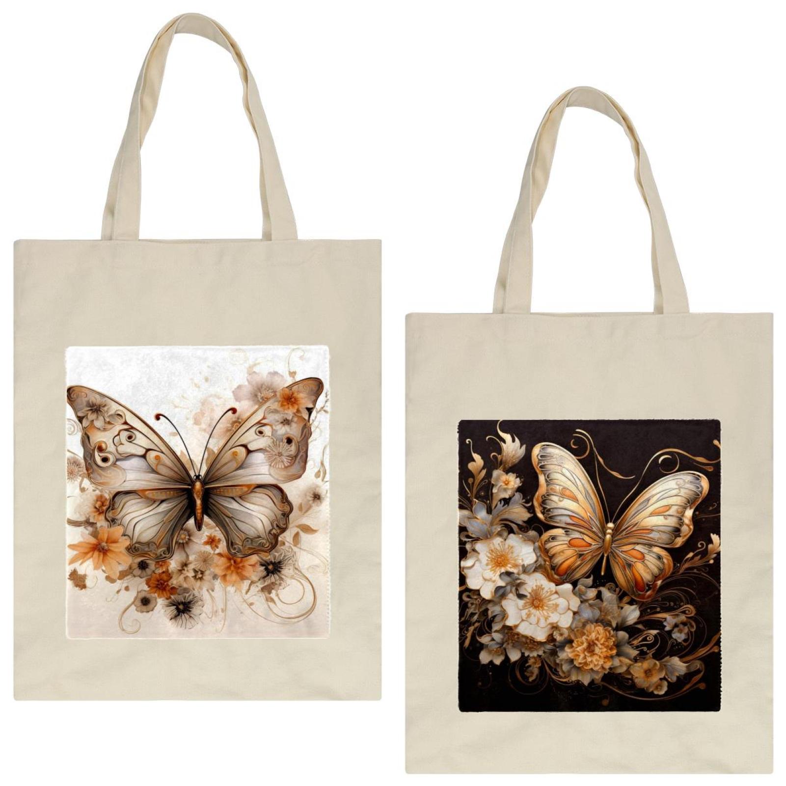 Women Tote Bags Grocery Shoulder Bag, Double-Sided Printin Canvas Bag ...