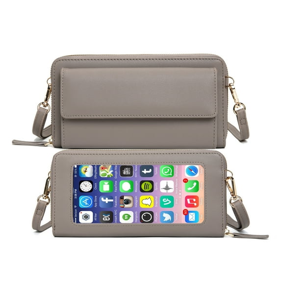 Women Touch Screen Wristlet Handbag RFID Protection Small Crossbody Bag ...