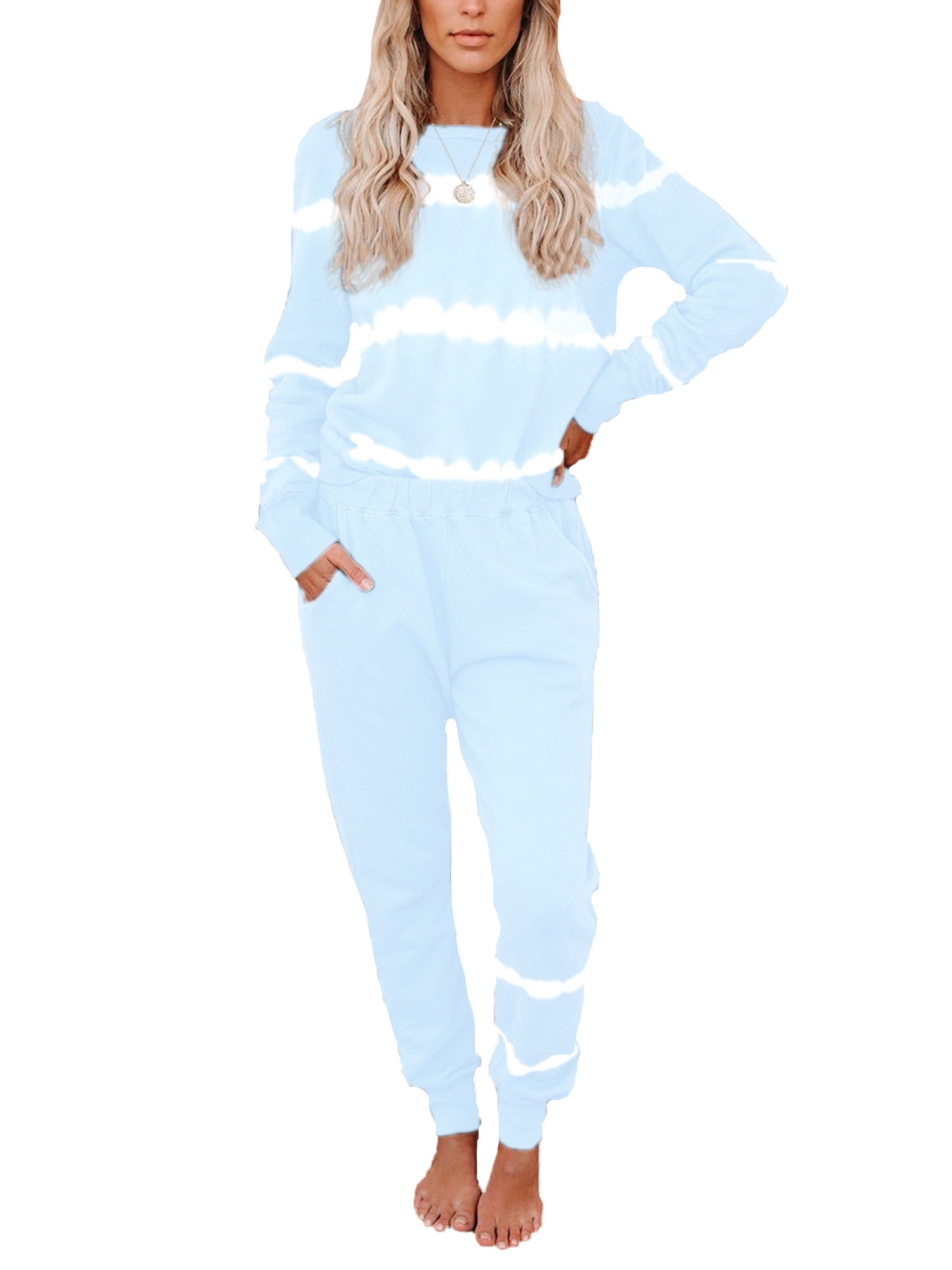 Women Tracksuit Casual Fit Jogging Set Ladies Fitness Exercise Sports ...