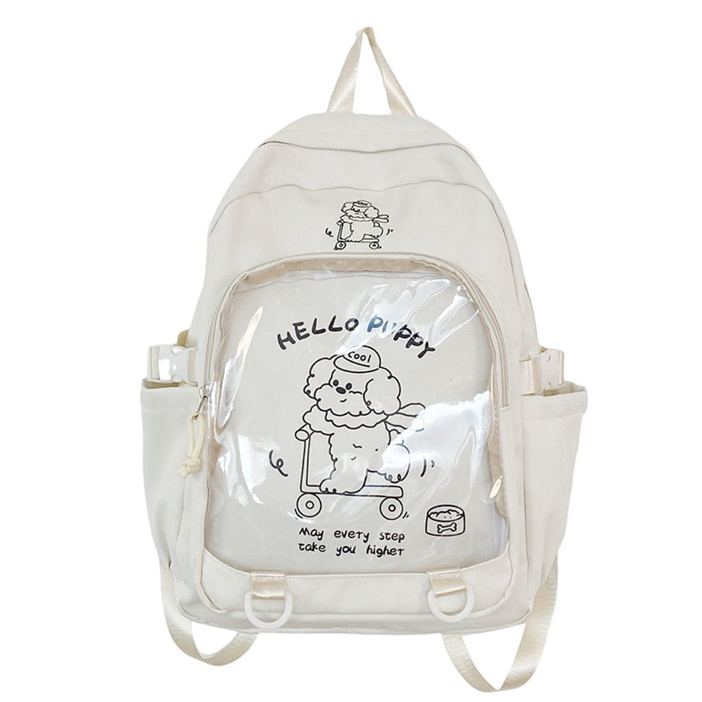 Women Transparent Cute Itabag Backpack with Clear Pocket Japanese Style ...