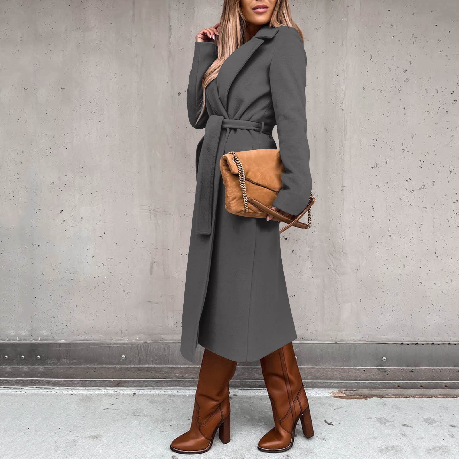 Women Trench Coat Clearance Sale,Women's Elegant Wool Blend Trench Coat ...