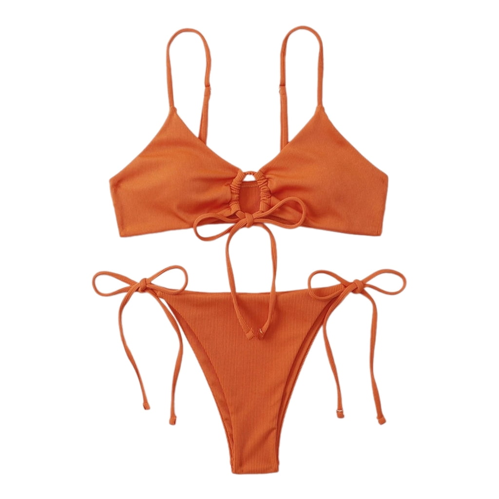 Women Triangle Bikinis Swimsuit Two Pieces Bathing Suits String Bikinis ...