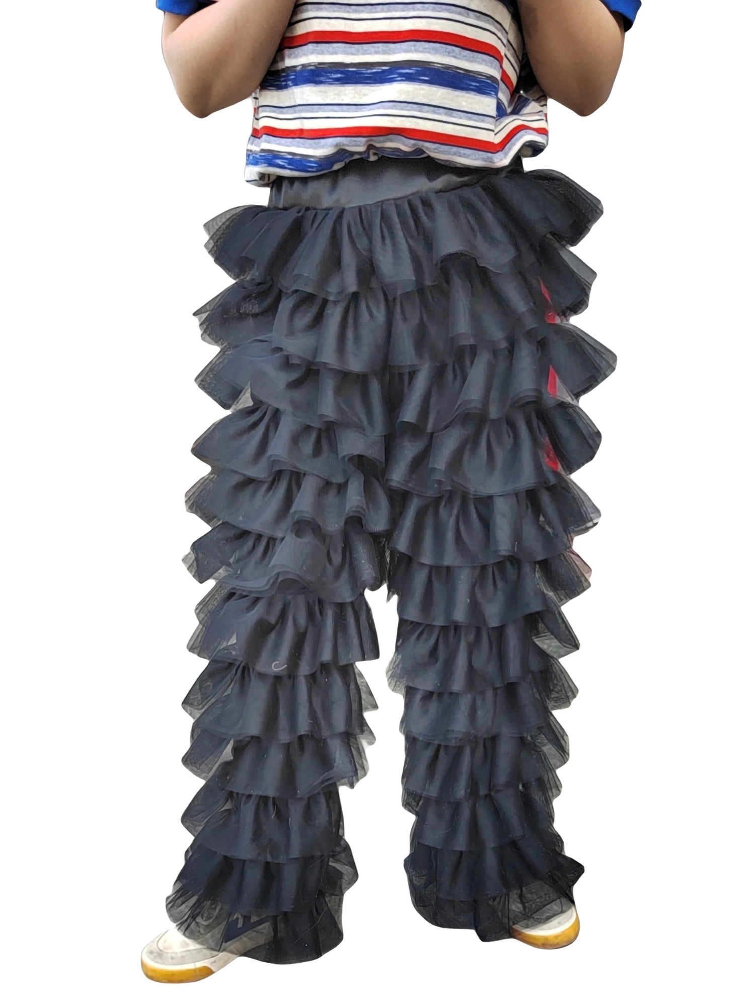 Women Tulle Pants Y2K Aesthetic Layered Ruffle Long Pants Mesh High ...