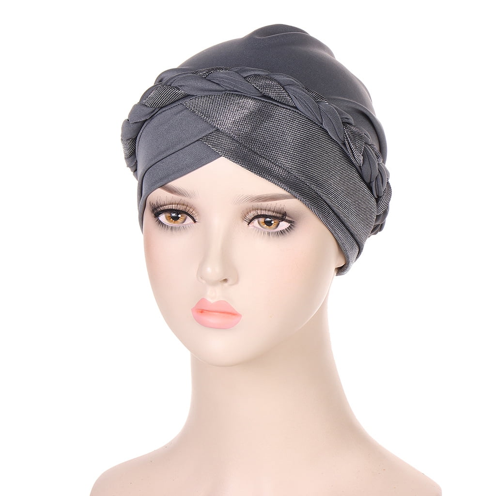 Vorkoi Women Turban Pre-Tied Bonnet Braid Turban African Head Wrap for ...