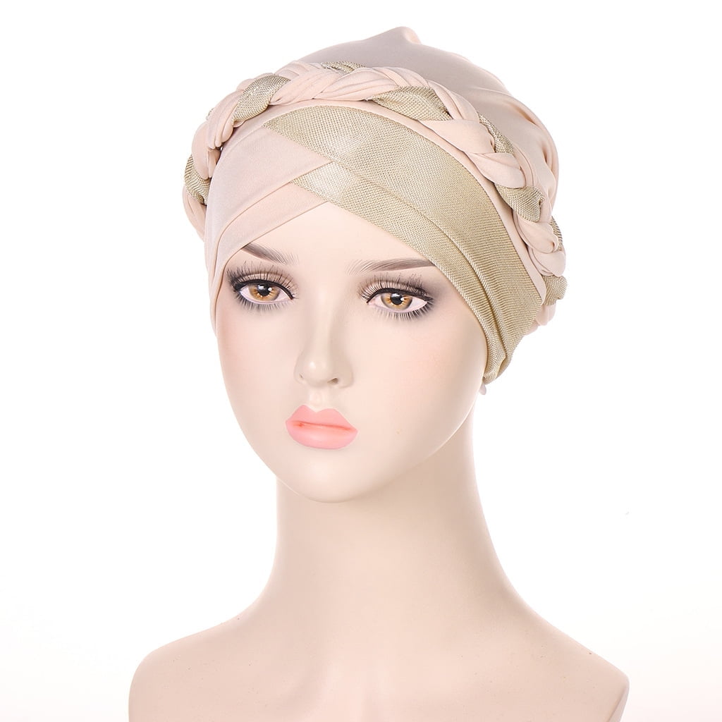 Vorkoi Women Turban Pre-Tied Bonnet Braid Turban African Head Wrap for ...